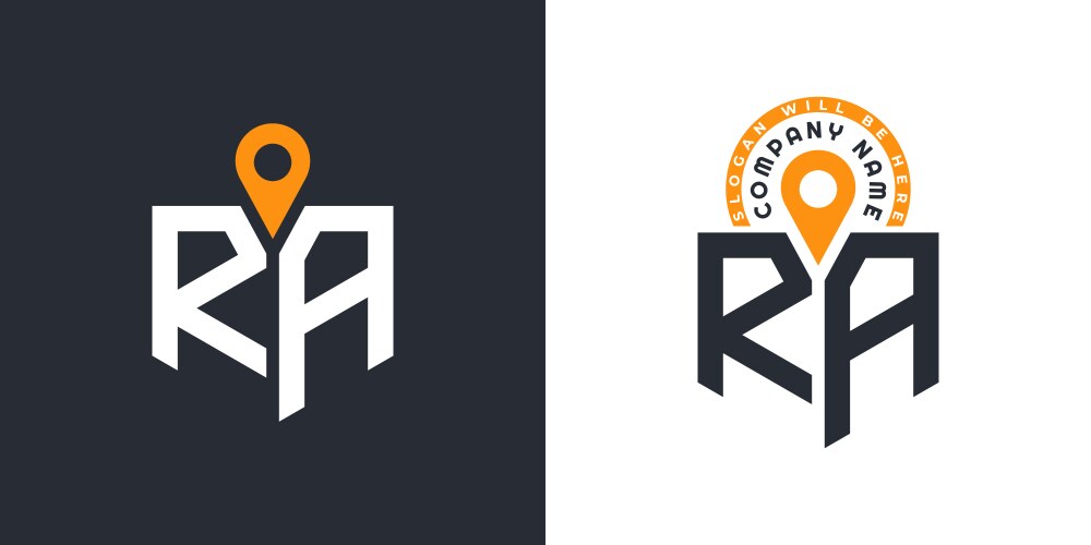 Modern letter ra logo for corporate business Vector Image