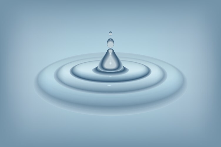 Realistic water drop 3d transparent background Vector Image