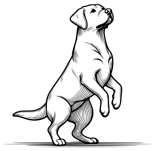 Labrador line art drawing Royalty Free Vector Image