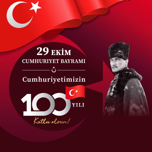 29 ekim cumhuriyet bayrami 100 yili kutlu olsun Vector Image