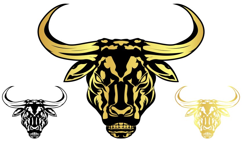 Head an evil bull with a ring in its nose Vector Image