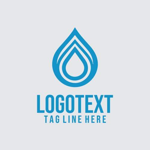 Linear water drop logo Royalty Free Vector Image