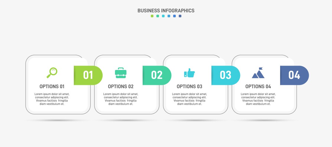 Horizontal progress bar featuring 4 arrow-shaped Vector Image