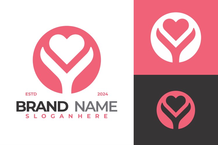 Letter m heart loves logo icon design creative Vector Image