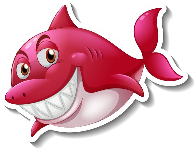 Smiling red crab cartoon sticker Royalty Free Vector Image