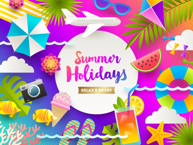 Summer holidays greeting card Royalty Free Vector Image
