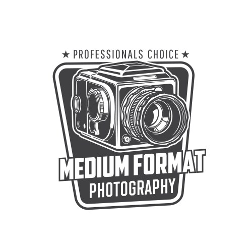 Photo camera logo - classic Royalty Free Vector Image