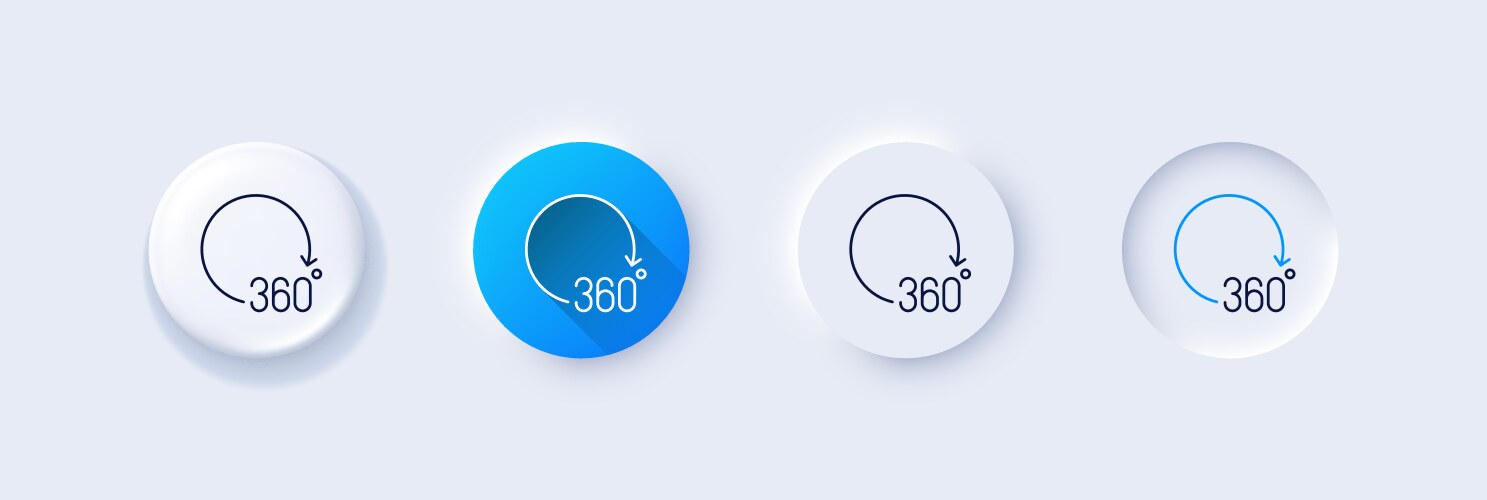 360 degrees line icon vr simulation sign Vector Image