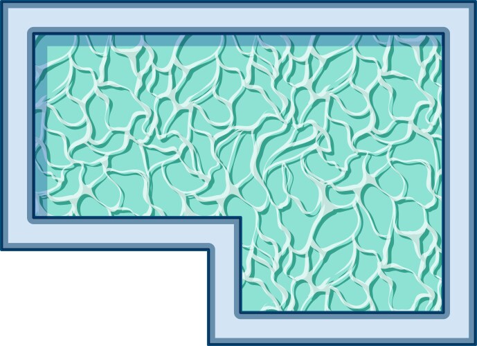 Blue top view pool cartoon Royalty Free Vector Image