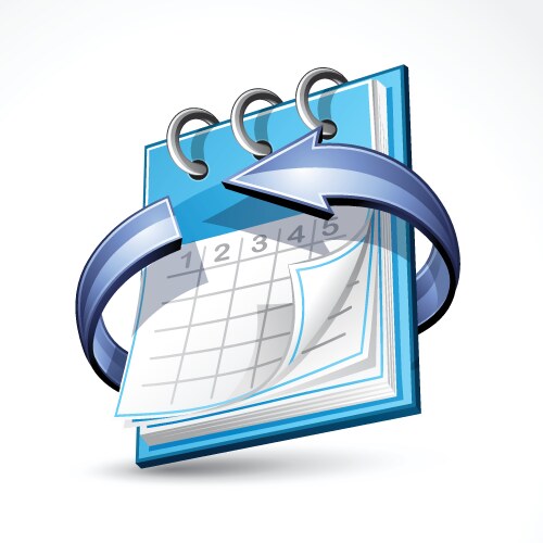 Paper calendar with arrow Royalty Free Vector Image