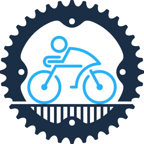 Bike logos cycle linear colorful icon set Vector Image