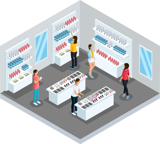 Isometric jewelry store Royalty Free Vector Image