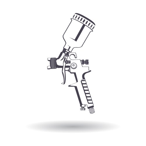 Spray gun paint logo icon Royalty Free Vector Image