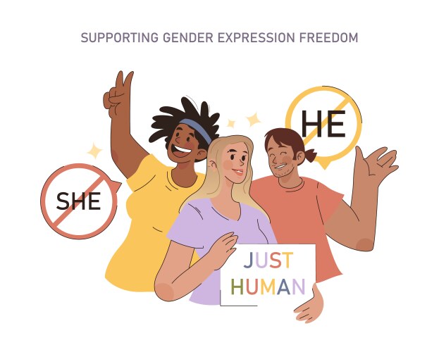 Supporting gender expression freedom concept Vector Image