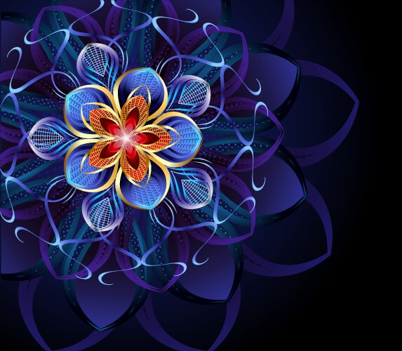 Abstract turquoise flower Royalty Free Vector Image