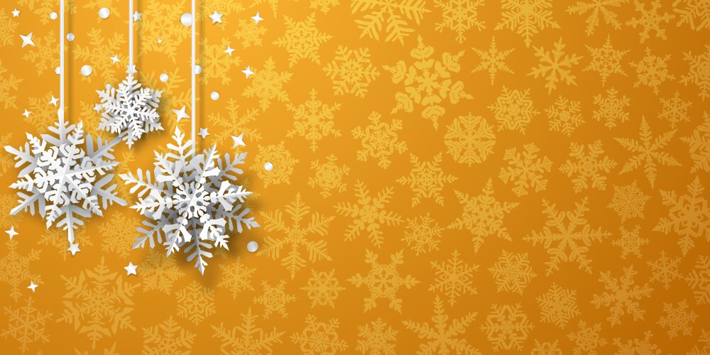 Christmas background with paper snowflakes Vector Image