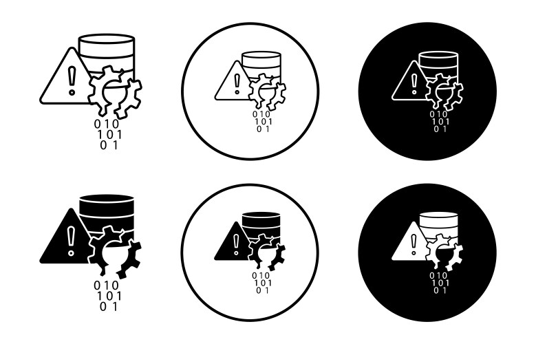 Data migration icon logo sign outline Royalty Free Vector