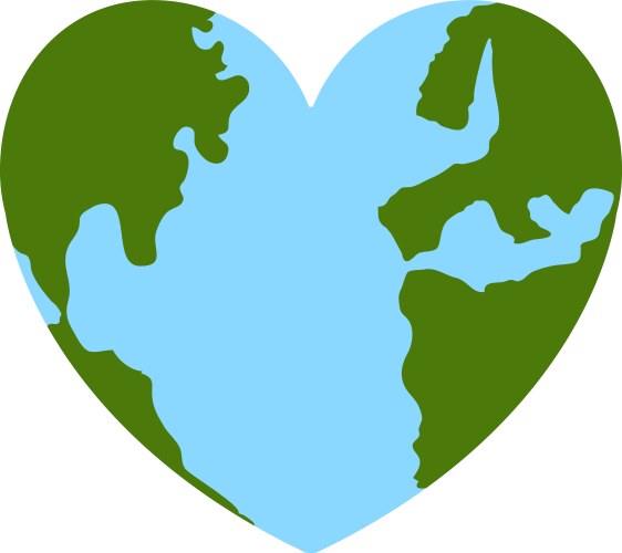Earth planet with heart shape Royalty Free Vector Image