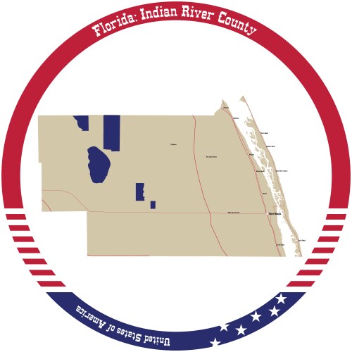 Map of indian river county in florida usa Vector Image