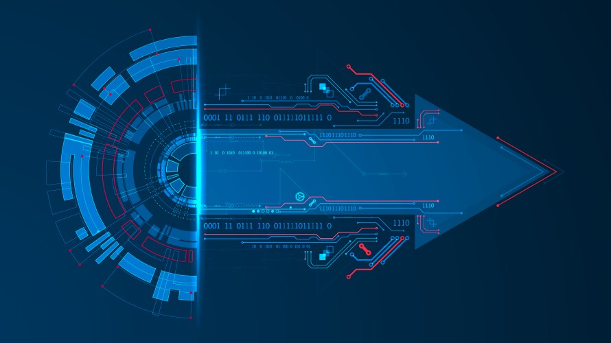 Abstract half-circle technology circuit board Vector Image