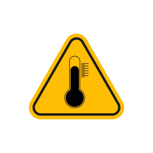 High temperature warning sign icon set caution Vector Image