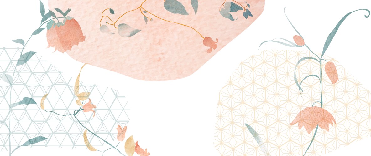 Flower background with geometric pattern Vector Image