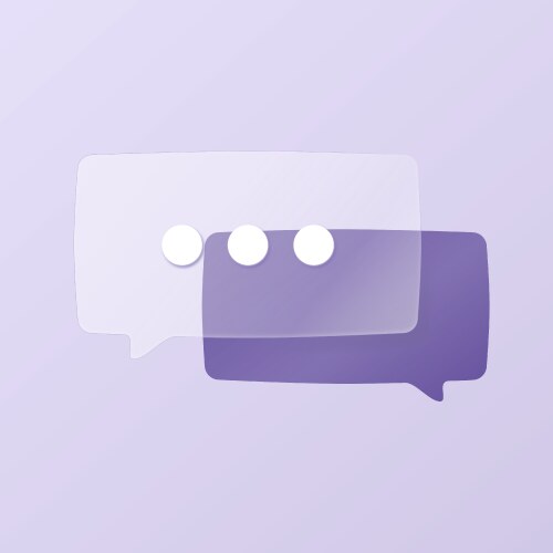Glass morphism bubble chat icon Royalty Free Vector Image