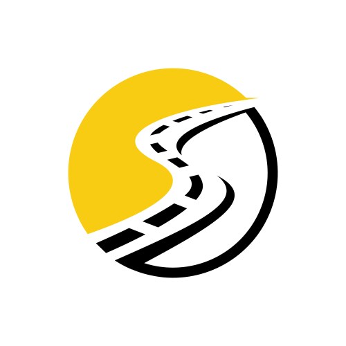 Creative road construction logo design sign Vector Image