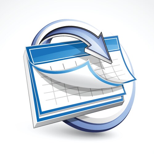 Paper calendar with arrow Royalty Free Vector Image