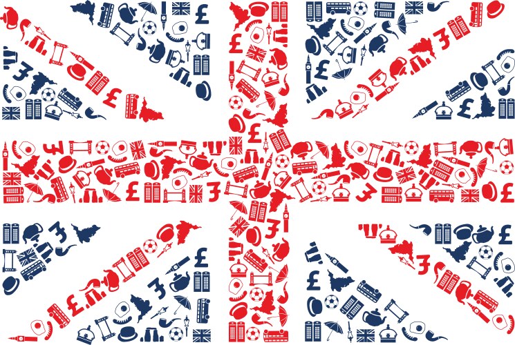 16 england icon collection Royalty Free Vector Image