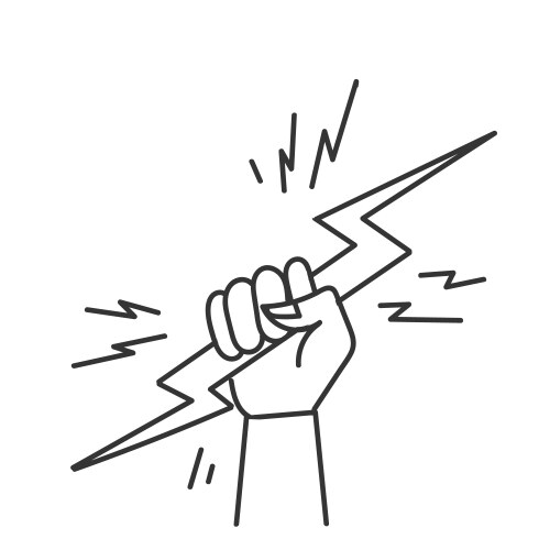 Hand drawn doodle holding powerful electric Vector Image