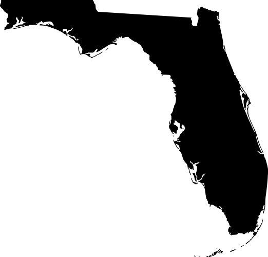Map of florida Royalty Free Vector Image - VectorStock