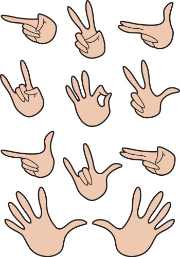 Deaf mute sign language character gesture Vector Image