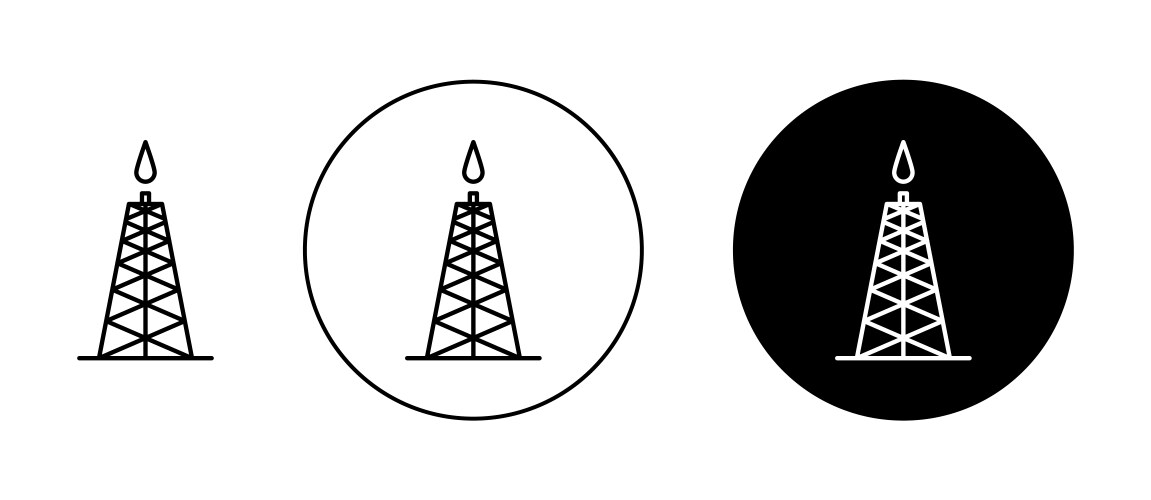 Shale gas rig icon set natural extraction Vector Image