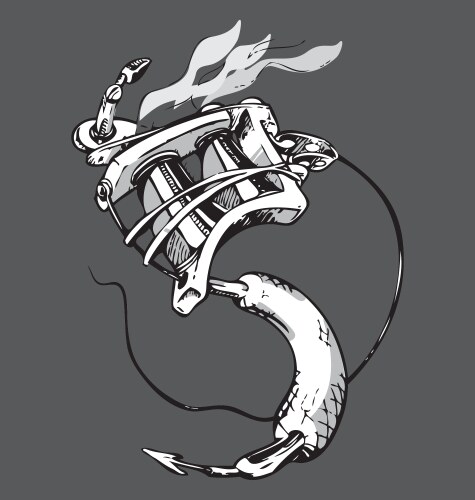 Black and white tattoo machine Royalty Free Vector Image