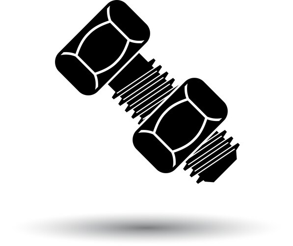 Bolt with nut outline drawing Royalty Free Vector Image