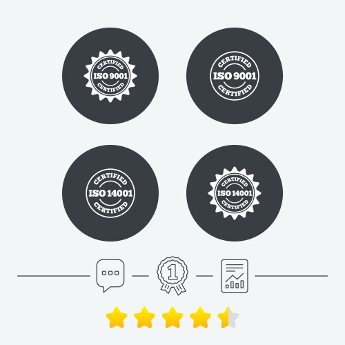 Iso certification logo Royalty Free Vector Image