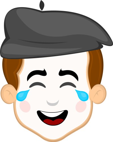 Mime character tears crying Royalty Free Vector Image