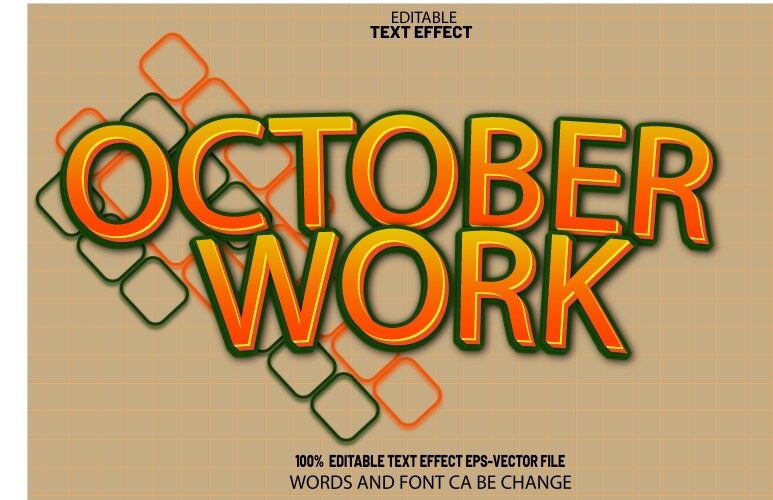 October fest text effect cartoon style Royalty Free Vector