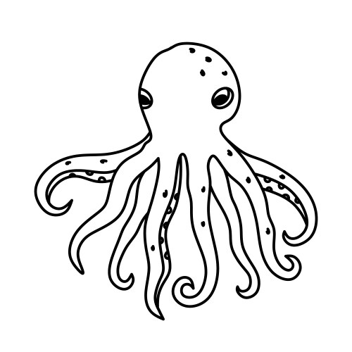 Octopus clipart black and white Vector Images & Graphics for Commercial ...