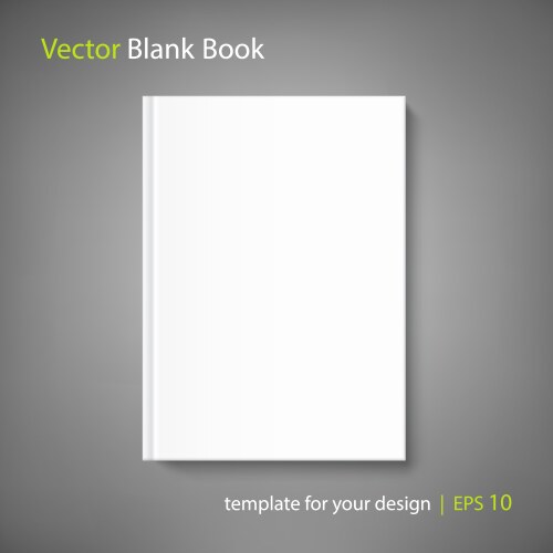 Blank book cover template Royalty Free Vector Image