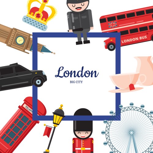 Cartoon london sights banners Royalty Free Vector Image