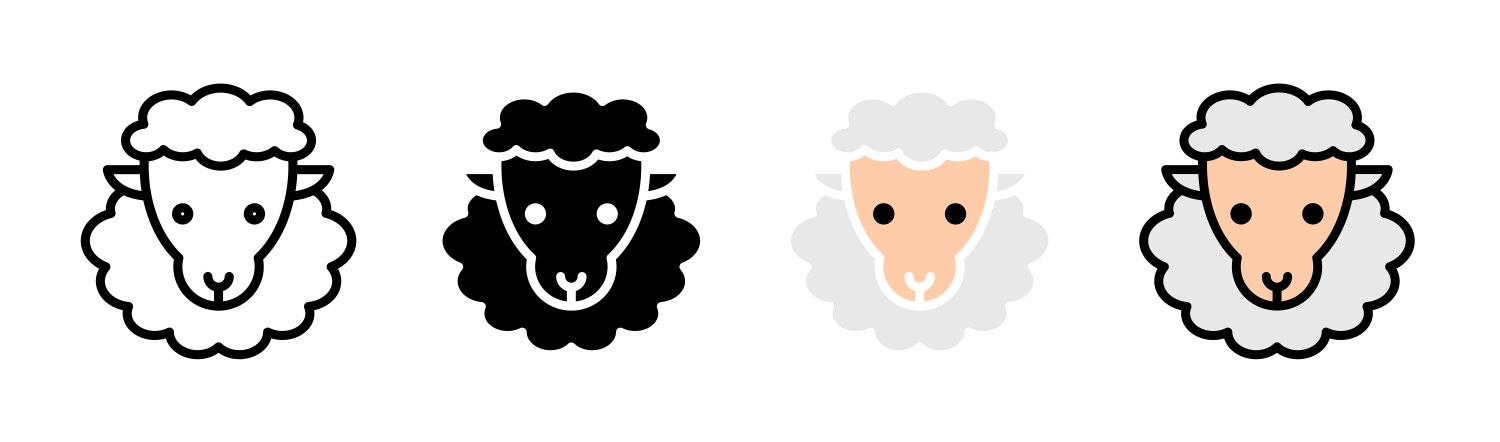 Sheep icon set animal face symbol Royalty Free Vector Image