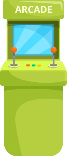 Green arcade game machine standing upright Vector Image