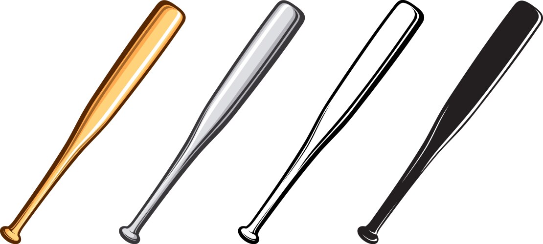 Baseball Bat & Ball Logo Royalty Free Vector Image