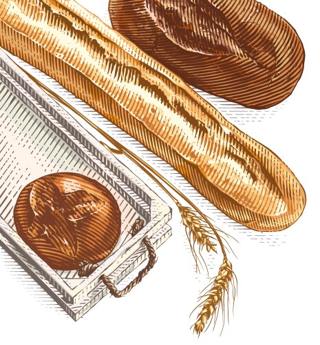 Sweet braided bread isolated sketch Royalty Free Vector