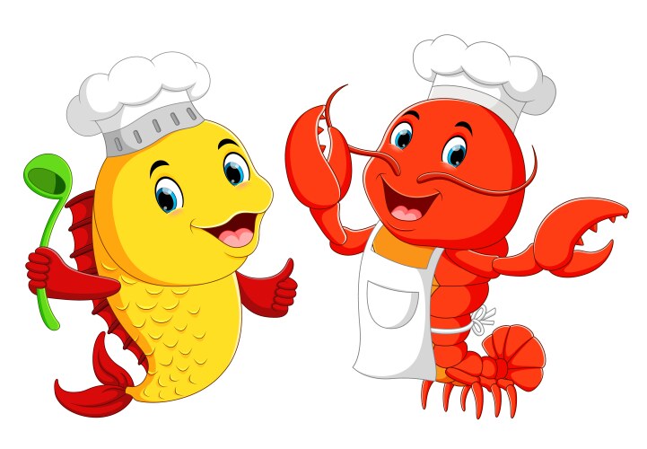 Cute lobster cartoon Royalty Free Vector Image