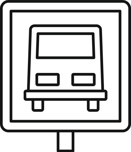 School bus stop sign icon simple style Royalty Free Vector