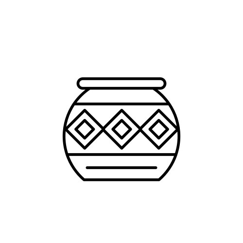 Indian pot icon set kitchen clay symbol mud Vector Image