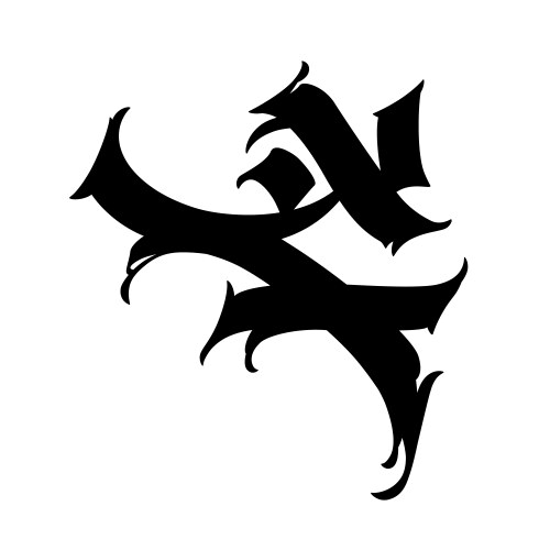 Letter F in Gothic Style Alphabet Vector Images (56)